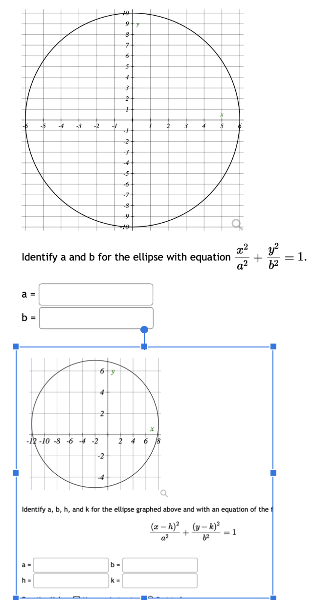 Solved Identify a and b for the ellipse with equation | Chegg.com