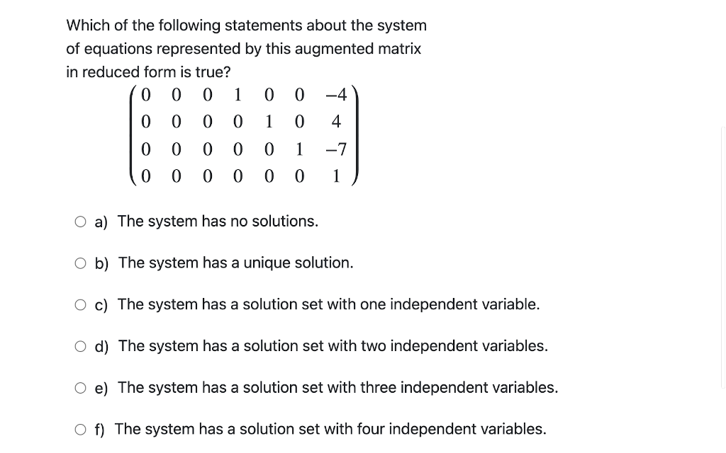 Solved Which of the following statements about the system of | Chegg.com