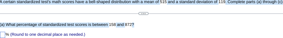 Solved A certain standardized test's math scores have a | Chegg.com