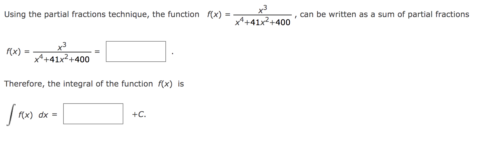 Solved Using the partial fractions technique, the function | Chegg.com