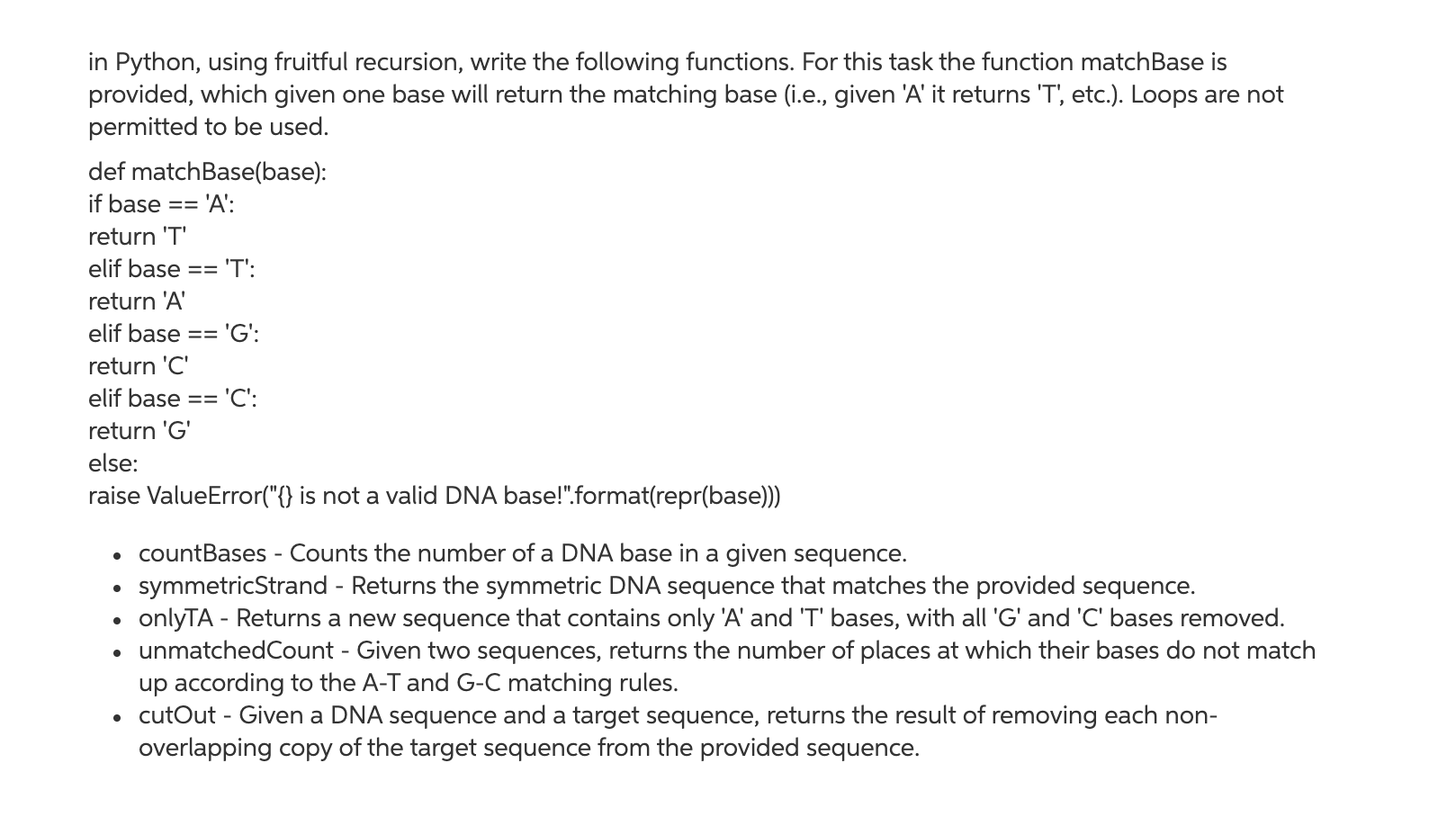 in Python, using fruitful recursion, write the | Chegg.com