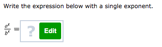 Solved Write the expression below with a single exponent. = | Chegg.com