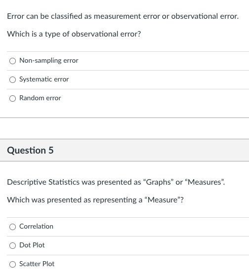 Solved Error Can Be Classified As Measurement Error Or