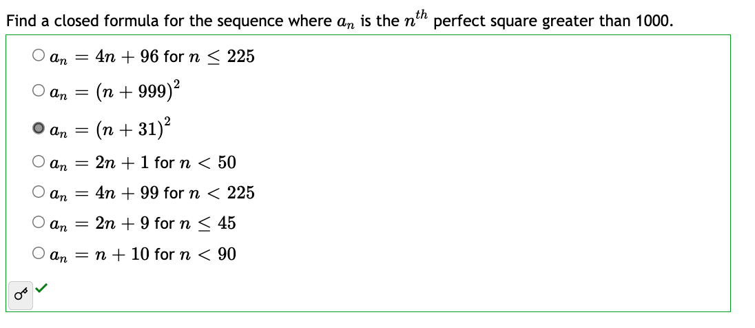 Solved Find a closed formula for the sequence where an is | Chegg.com