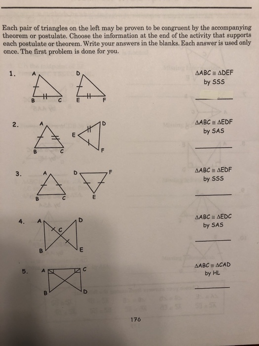 Solved Each pair of triangles on the left may be proven to | Chegg.com