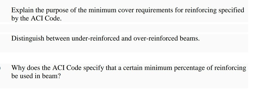 Solved Explain the purpose of the minimum cover requirements | Chegg.com