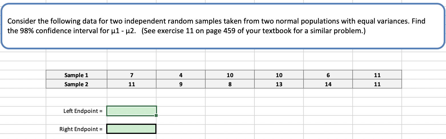 Solved Consider the following data for two independent | Chegg.com