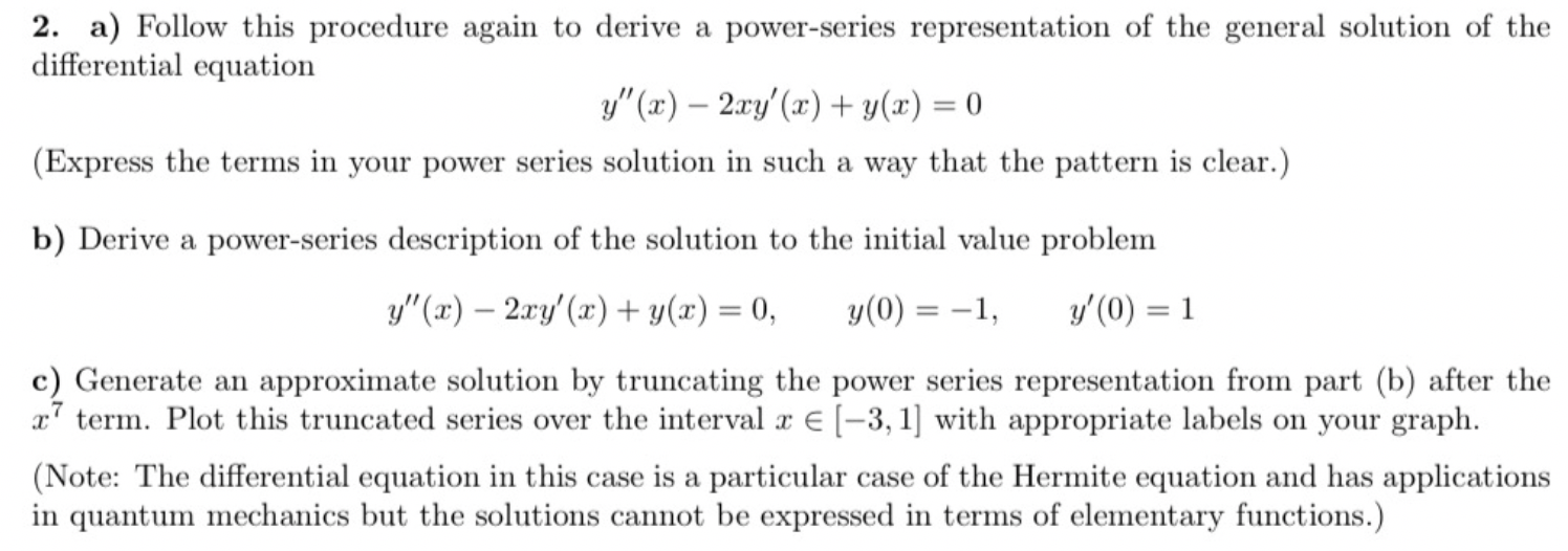 Solved 2. a) Follow this procedure again to derive a | Chegg.com