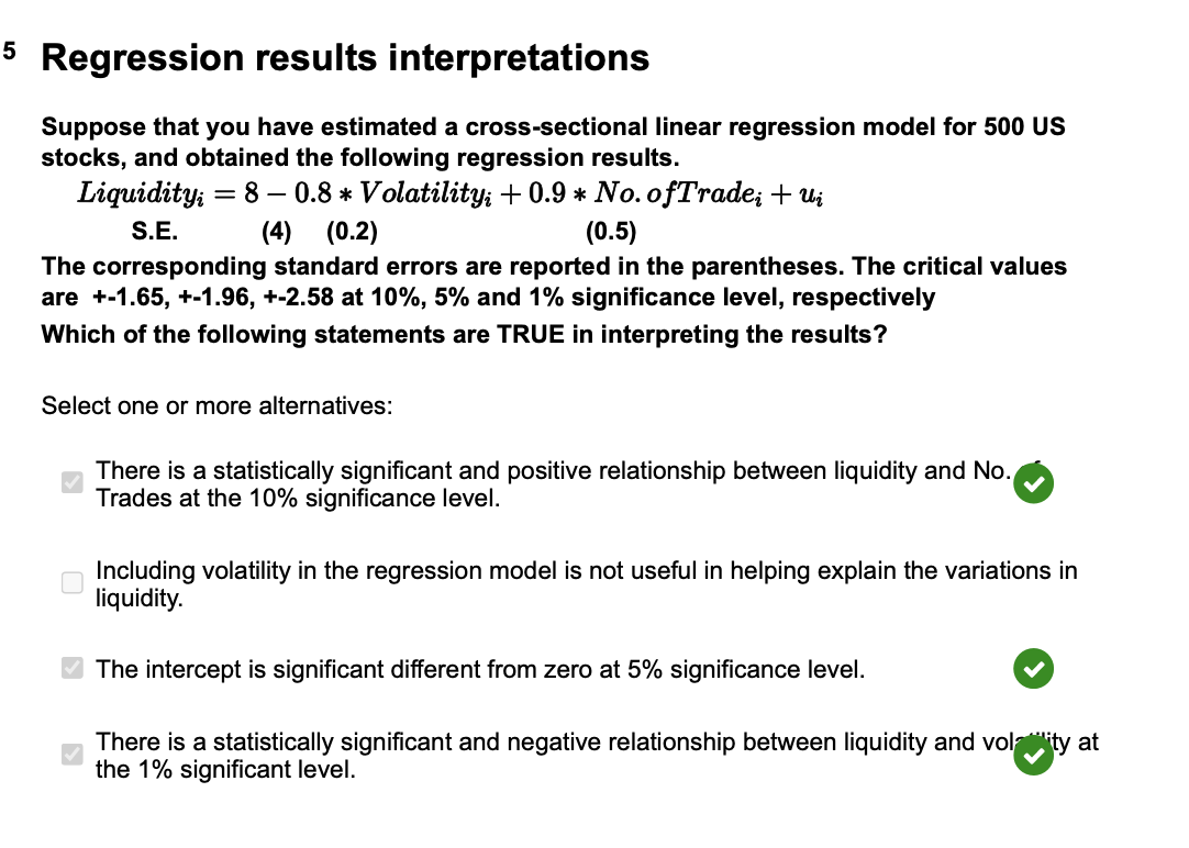 Solved Regression results interpretations Suppose that you | Chegg.com