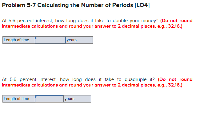 Solved Problem 5-7 Calculating the Number of Periods [LO4] | Chegg.com