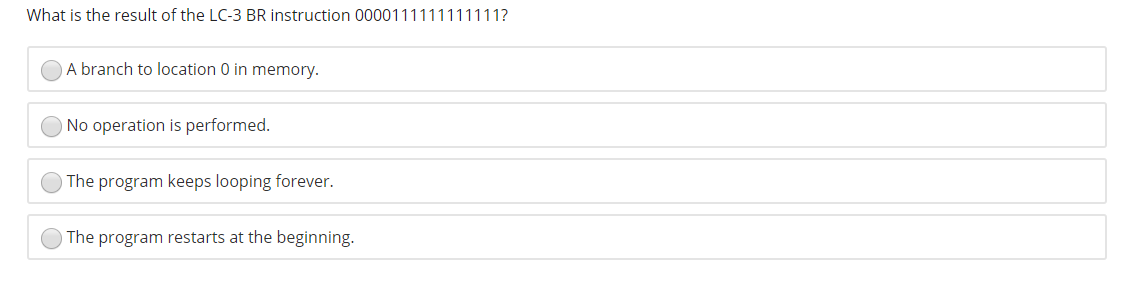 Solved What is the result of the LC-3 BR instruction | Chegg.com
