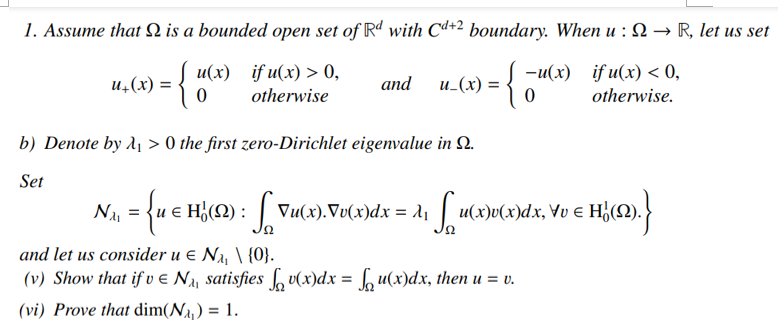 1. Assume that is a bounded open set of Rd with Cd+2 | Chegg.com