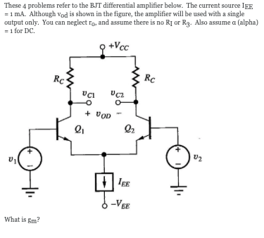 Solved The differential gain specification is Ad_singlel > | Chegg.com