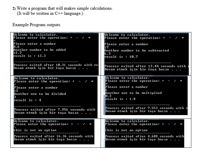 Solved 2) Write a program that will makes simple | Chegg.com