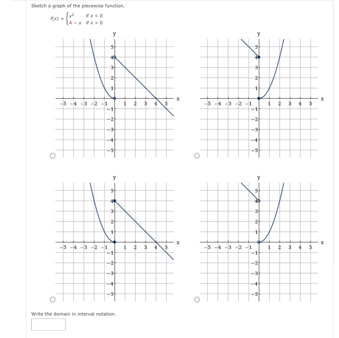 Solved Sketch a graph of the piecewise | Chegg.com
