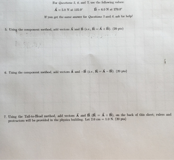 Solved Using the component method, add vectors A and B (i.e, | Chegg.com