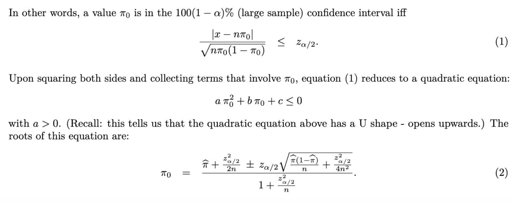 Solved (1 point) Derive Wilson's confidence interval – | Chegg.com