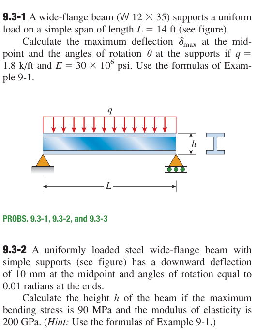 A uniformly loaded steel wide-flange beam with | Chegg.com