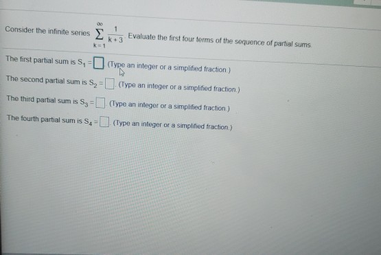 Solved Consider the infinite series Evaluate the first four | Chegg.com