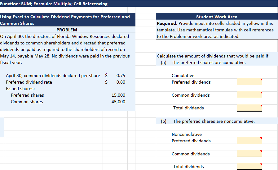 Solved Function Sum Formula Multiply Cell Referencing 
