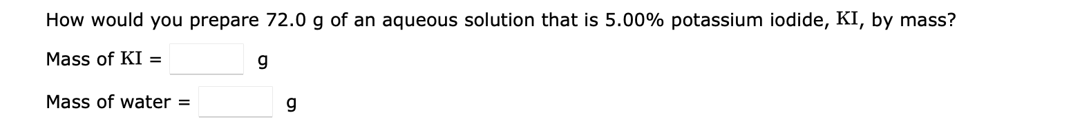 Solved How would you prepare 72.0 g of an aqueous solution | Chegg.com