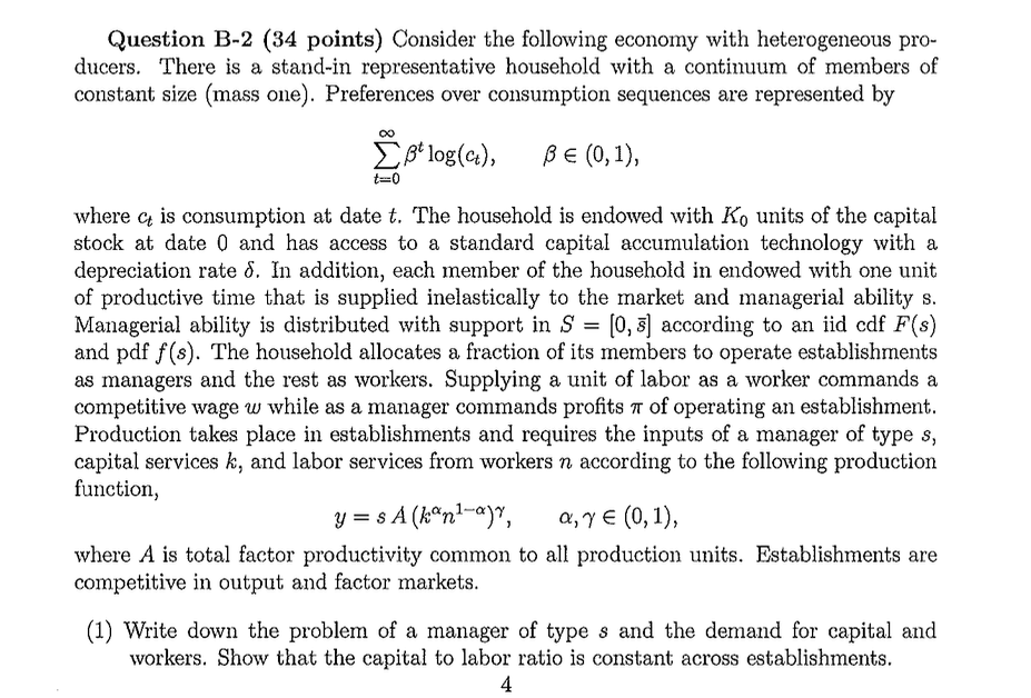 Solved Question B-2 (34 points) Consider the following | Chegg.com