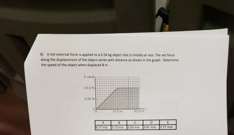 Solved 8) A net external force is applied to a 6.54 kg | Chegg.com