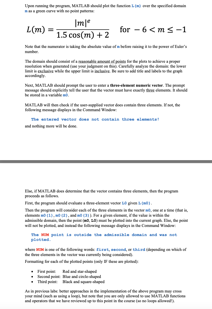 Solved Upon running the program, MATLAB should plot the | Chegg.com