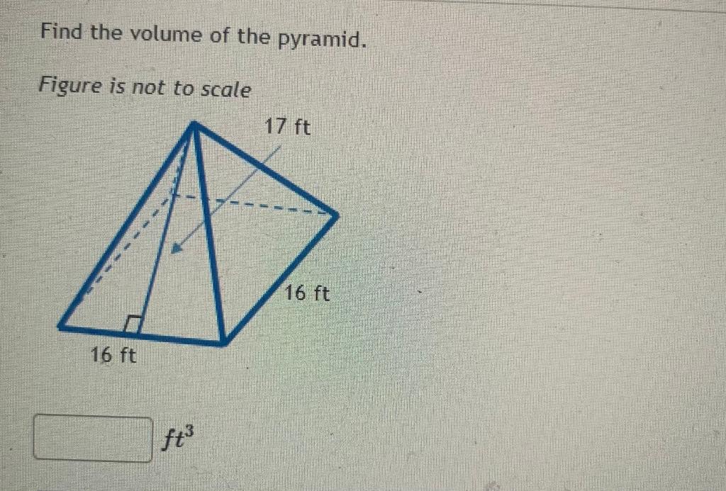 Solved Find the volume of the pyramid. Figure is not to | Chegg.com
