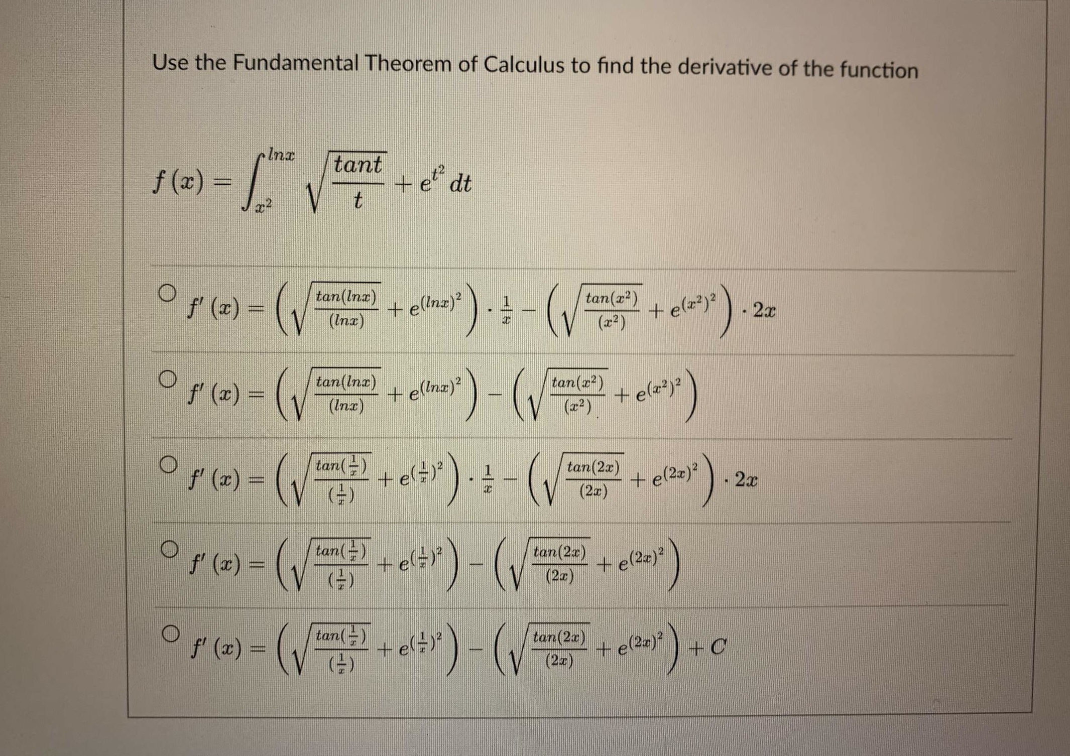 Solved Use the Fundamental Theorem of Calculus to find the | Chegg.com