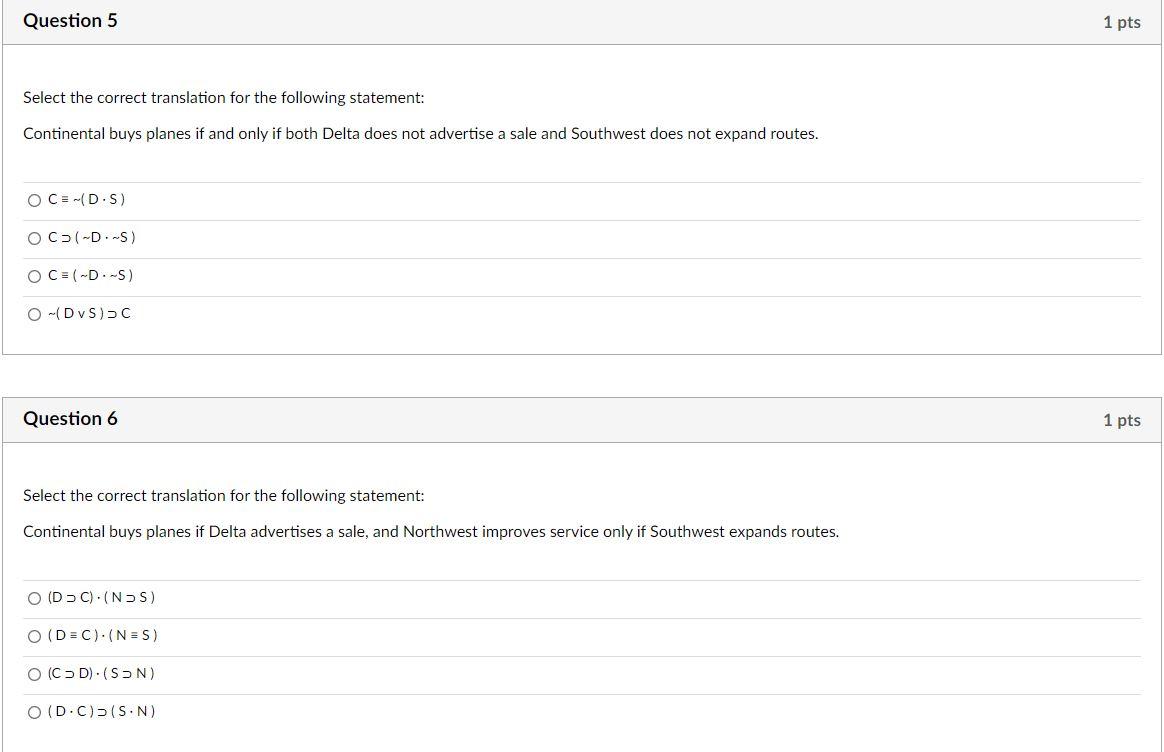 Solved These questions correspond to logical operators in a | Chegg.com