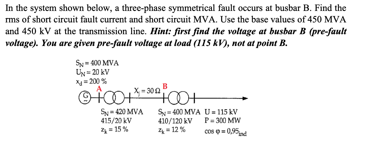 Solved In the system shown below, a three-phase symmetrical | Chegg.com