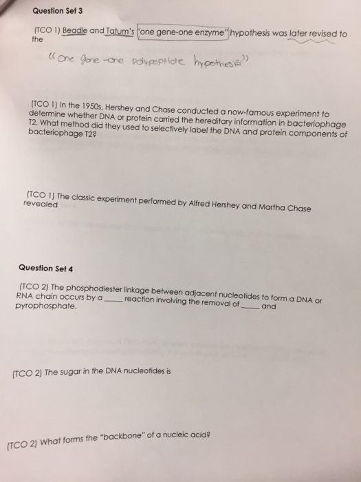 Solved Week TCO 1) The basic principles of genetics | Chegg.com