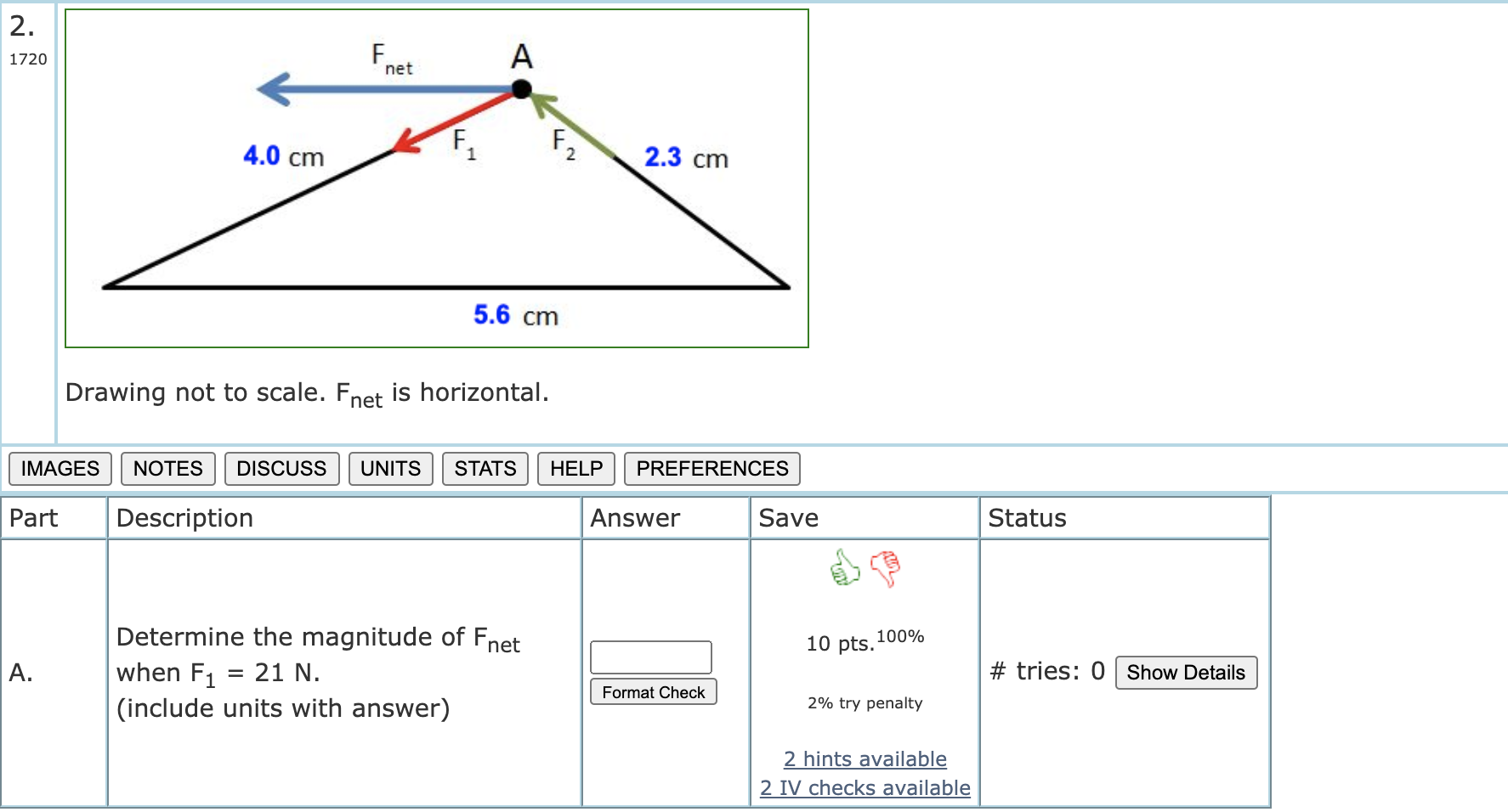 Solved Determine the magnitude of Fnet when F1 = 21 | Chegg.com