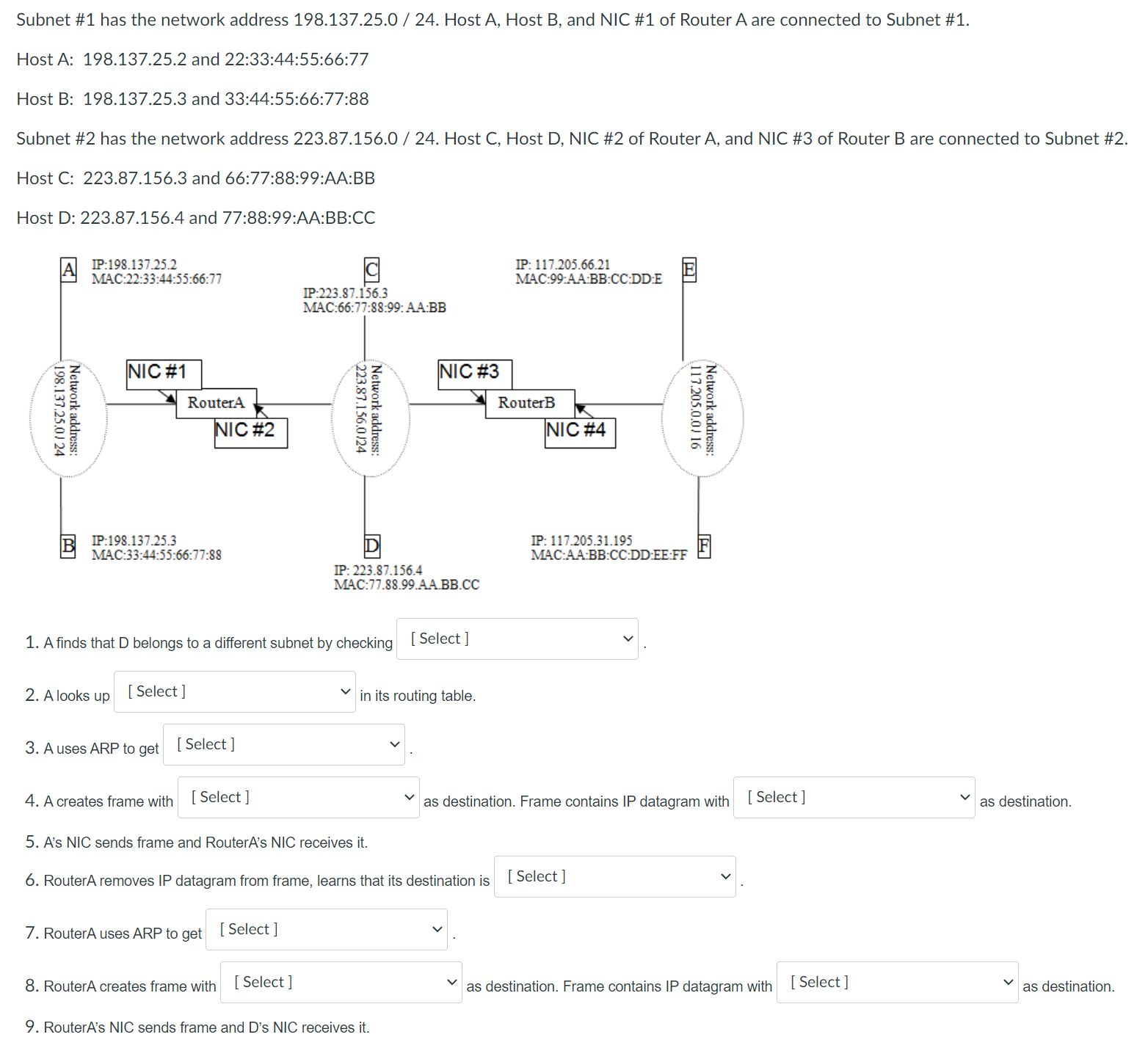 Solved Subnet #1 ﻿has the network address 198.137.25.0 / 24. | Chegg.com