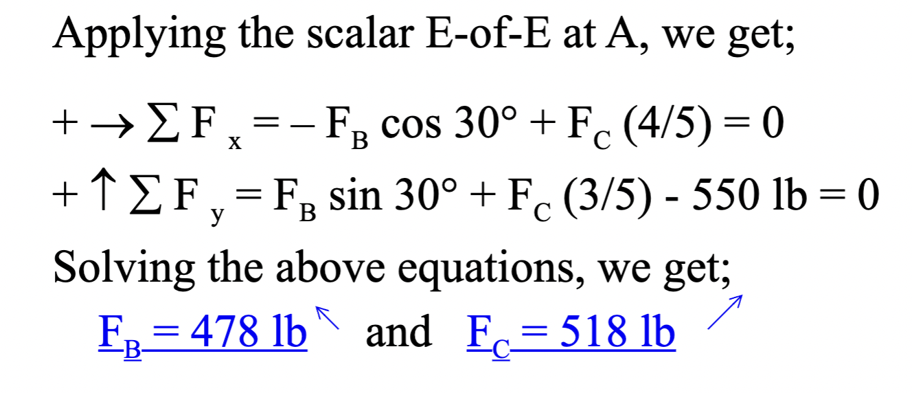 Solved Applying the scalar E-of-E at A, we get; | Chegg.com