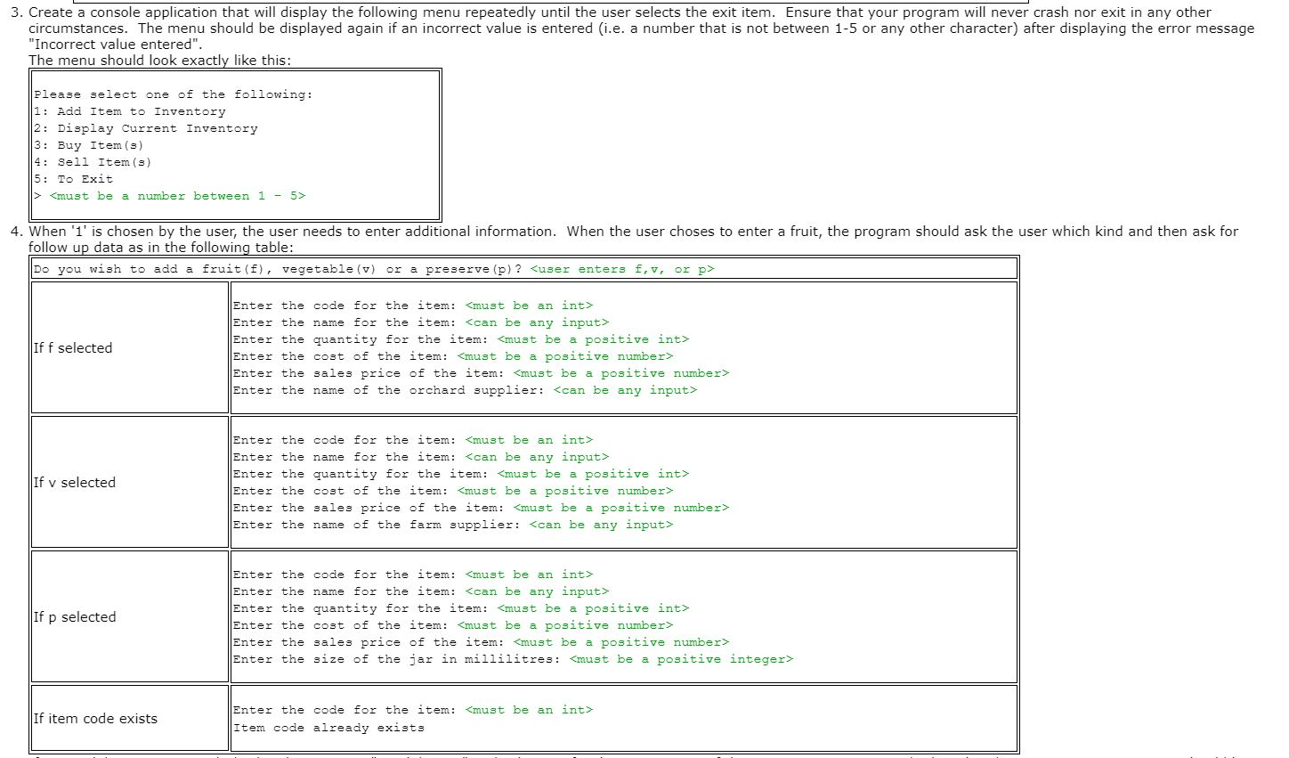 Solved Fooditem itemCode: int El itemName : String | Chegg.com