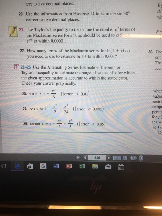 Solved Use the information from Exercise 14 to estimate sin | Chegg.com
