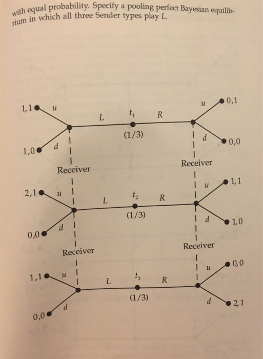 Solved 4.3. a. Specify a pooling perfect Bayesian | Chegg.com