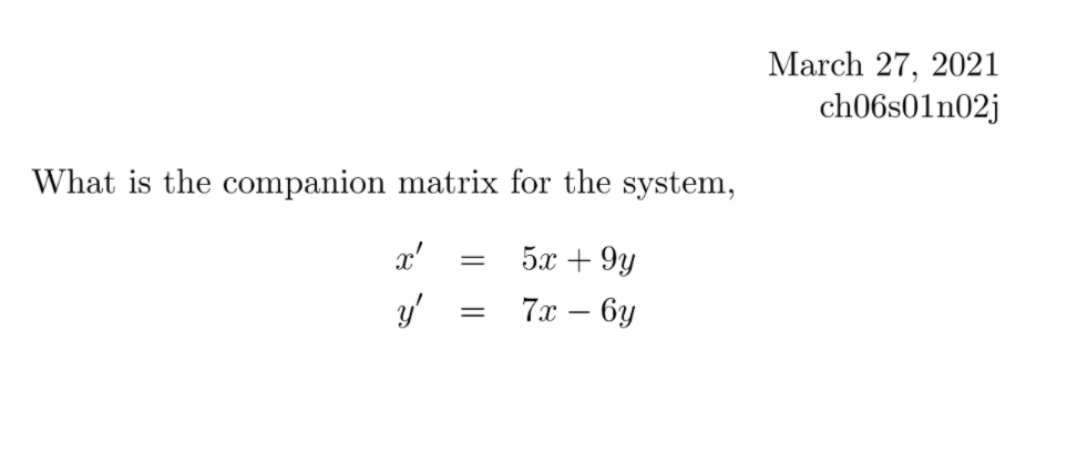 Solved March 27, 2021 ch06s01n02; What is the companion | Chegg.com