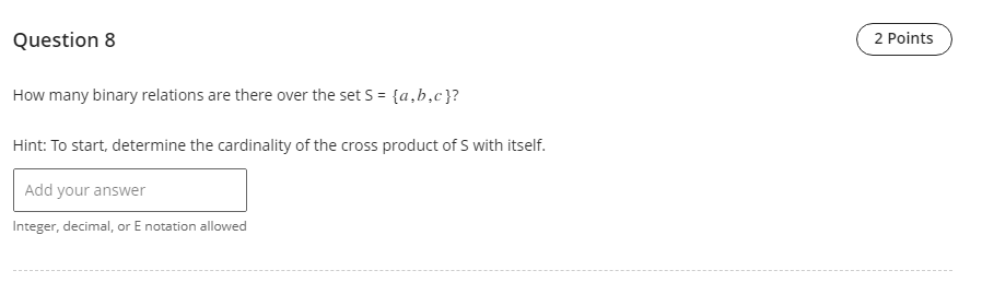 Solved How many binary relations are there over the set | Chegg.com