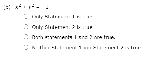 Solved For each of the following equations, determine which | Chegg.com