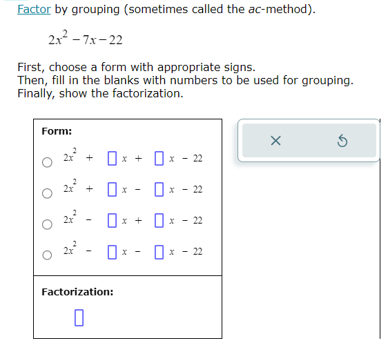 Solved Factor by grouping (sometimes called the | Chegg.com