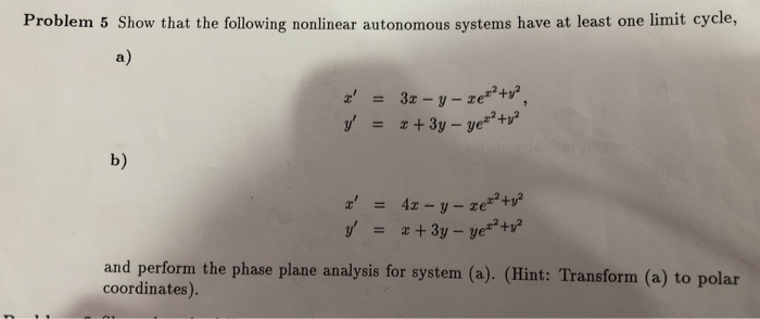 Solved Problem 5 Show that the following nonlinear | Chegg.com