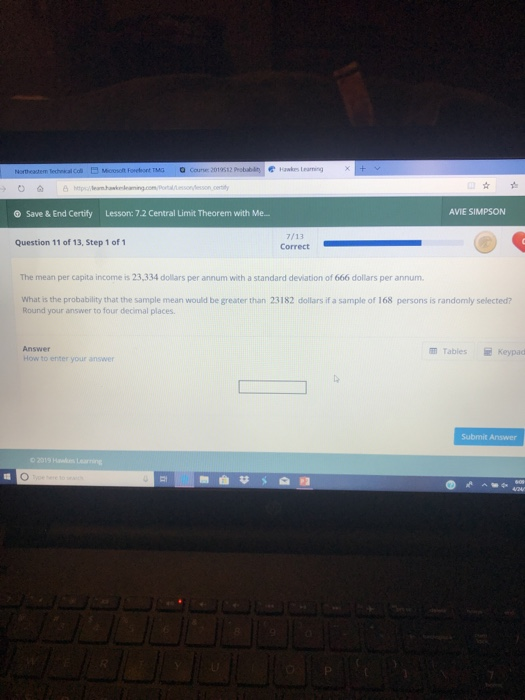 Solved AVIE SIMPSON Save & End Certify Lesson: 7.2 Central | Chegg.com