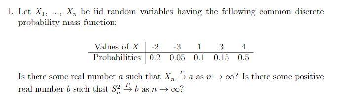 Solved 1. Let X1 X, be iid random variables having the | Chegg.com