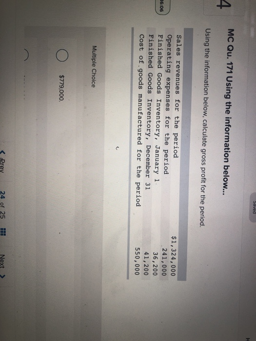 Solved MC Qu. 171 Using the information below... 4 Using the | Chegg.com