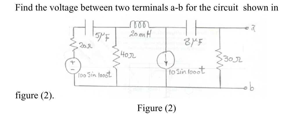 Solved Find the voltage between two terminals a-b for the | Chegg.com