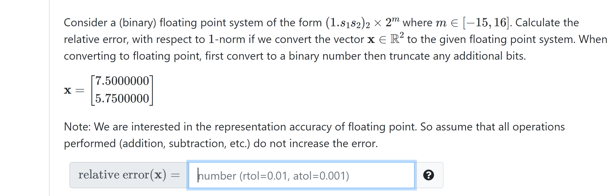 Consider a (binary) floating point system of the form | Chegg.com