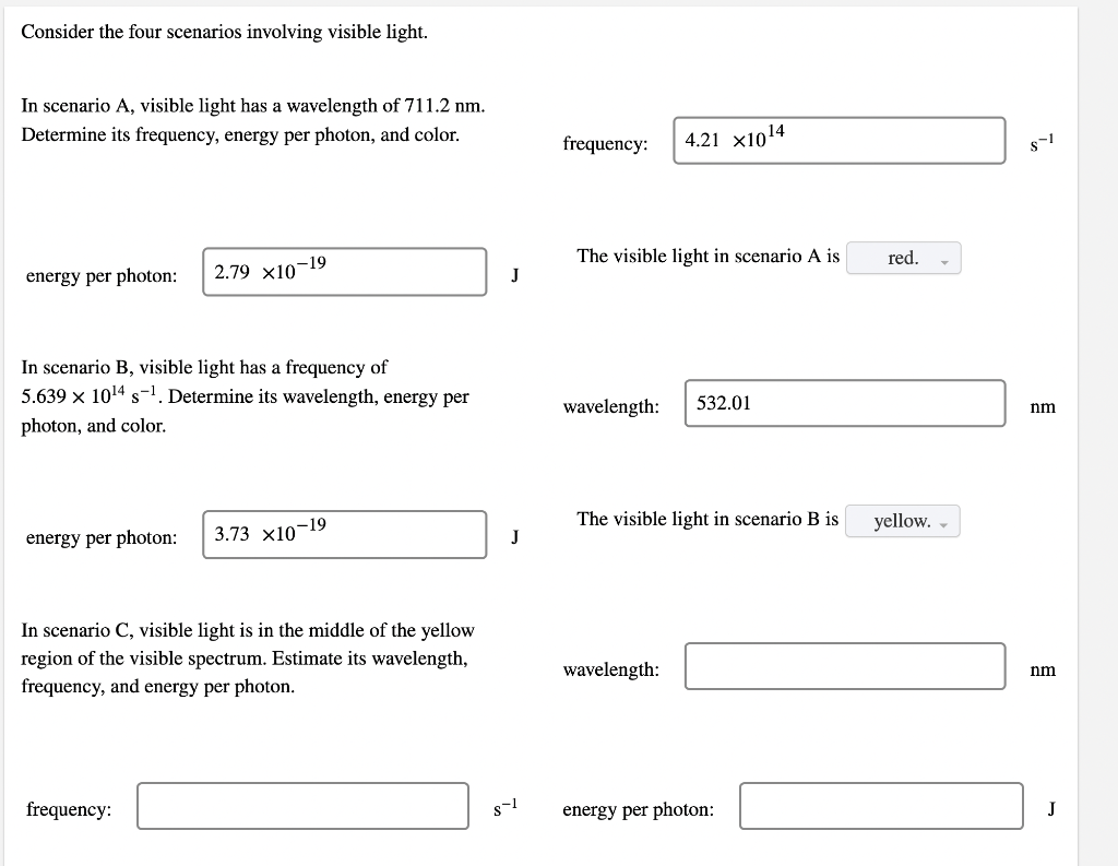 Solved Consider the four scenarios involving visible light. | Chegg.com